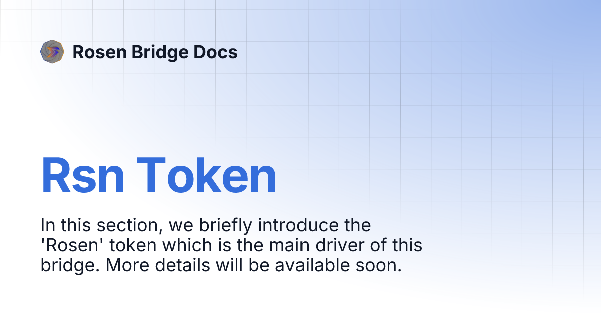 Rsn Token | Rosen Bridge Docs